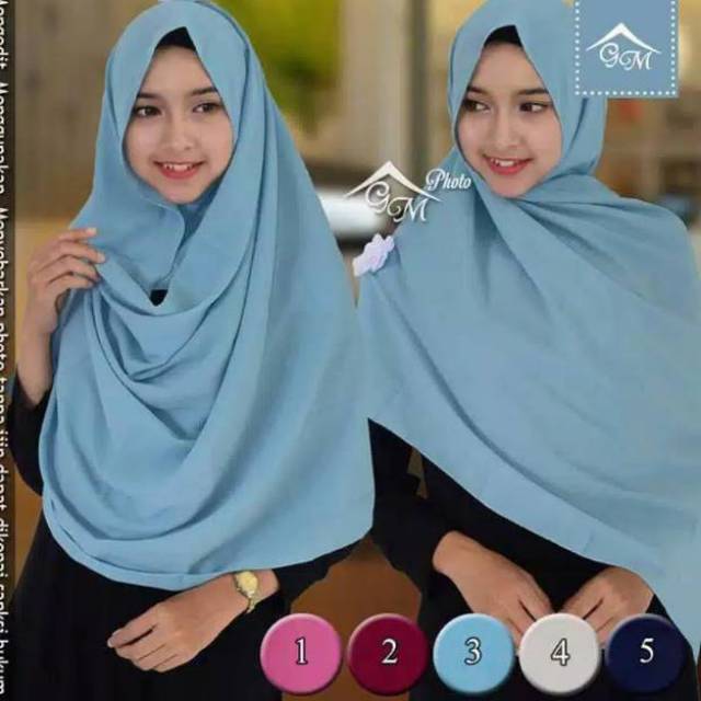 Jual kode pastan polos two tone/pastan polos 1 lubang/pasmina instan ...