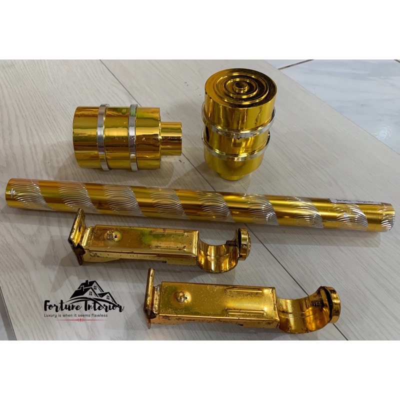 Jual Rel rolet pipa batang tiang ulir bulat kristal gorden murah tebel ...
