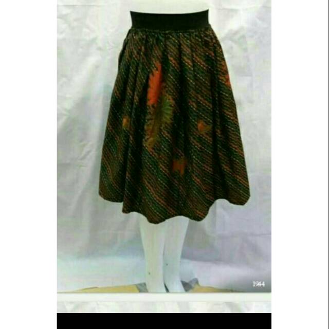Jual ROK PENDEK KLOK RAMPEL FLARE SKIRT BATIK SANTOSA SOGAN WARNA TOLET ...