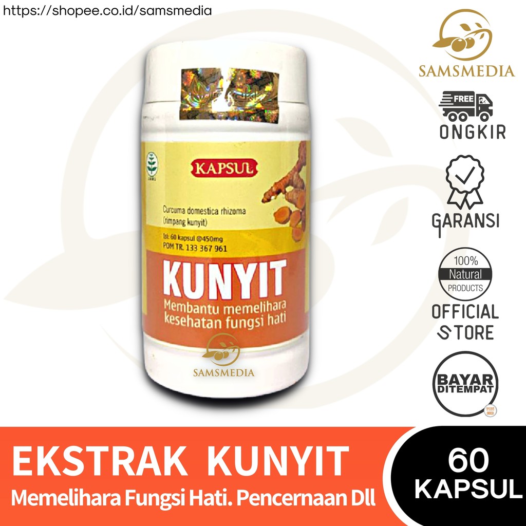 Jual ORIGINAL - 𝐄𝐊𝐒𝐓𝐑𝐀𝐊 𝐊𝐔𝐍𝐘𝐈𝐓 Kapsul - Curcuma Domestica Rhizoma ...