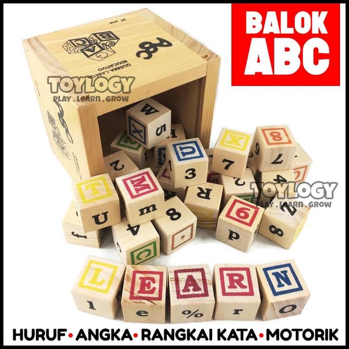 Jual Mainan Edukasi Anak Balok Kayu Abc Wood Block Angka Abjad Huruf ...