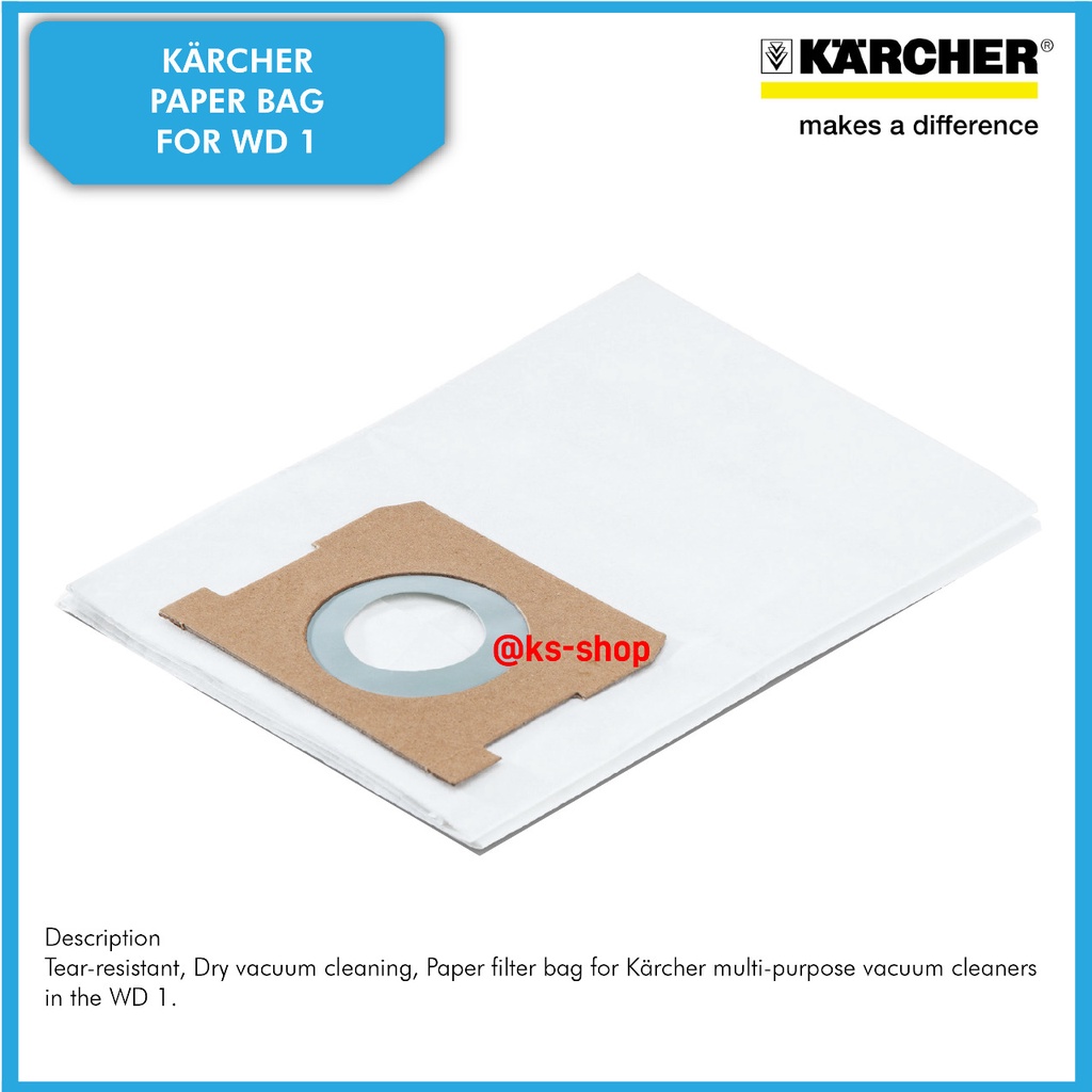 Jual Karcher Paper Bag for WD 1 | @1 pcs / Pack Vacuum Cleaner Filter ...