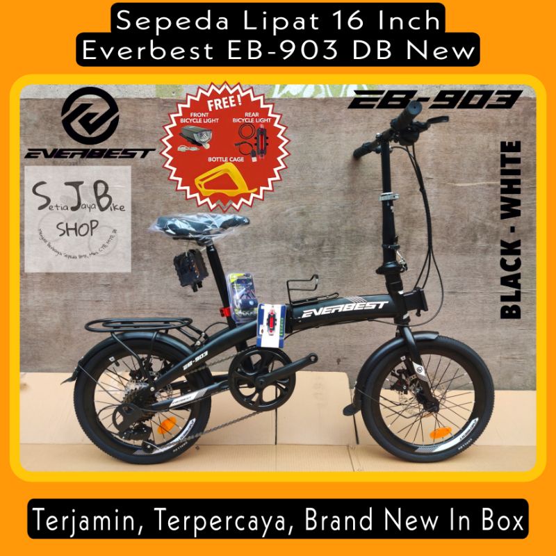 Jual Sepeda Lipat / Folding Bike 16 Inch EVERBEST EB-903 DB Steel 7 Speed New | Shopee Indonesia