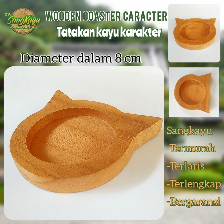 Jual SangKayu Wooden Coaster Caracter Tatakan Gelas Kayu Unik Tatakan ...
