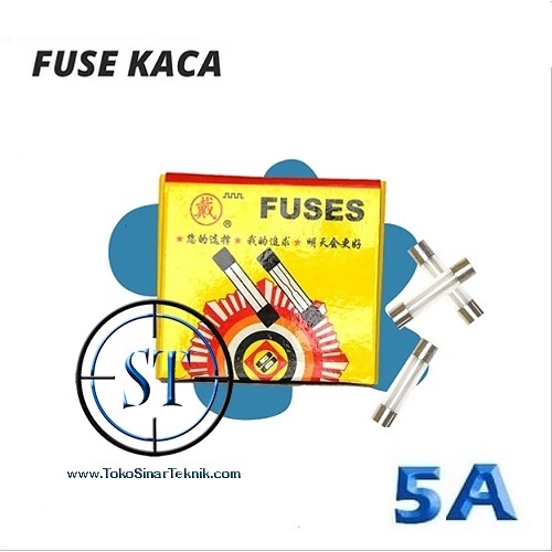Jual x10 Fuse Kaca 5A ukuran 6x30 mm Besar 250VAC sekring sekering ...
