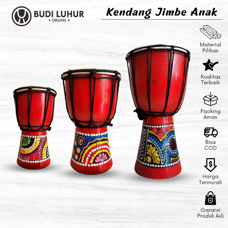 Jual Alat Musik Kendang Anak Gendang Jimbe Kecil Motif Unik Mainan ...