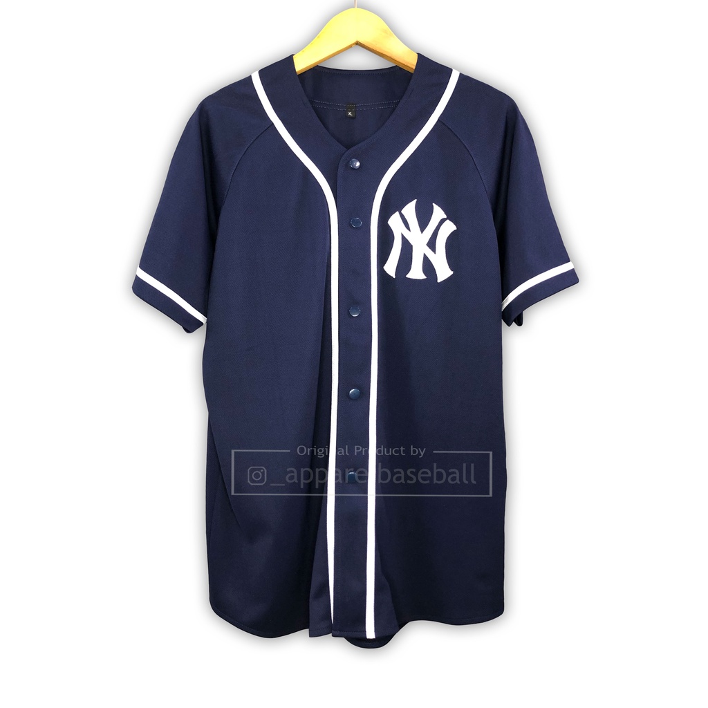 Jual Jersey Baseball Navy NY putih | Shopee Indonesia