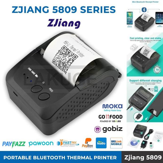 Jual MINI PORTABLE BLUETOOTH THERMAL PRINTER KASIR ORIGINAL ZJIANG POS 5809 | Shopee Indonesia