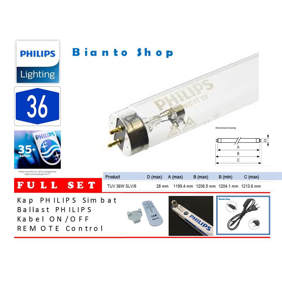 Jual Lampu Sterilisasi Ruangan PHILIPS Ultraviolet Germecidal Anti ...
