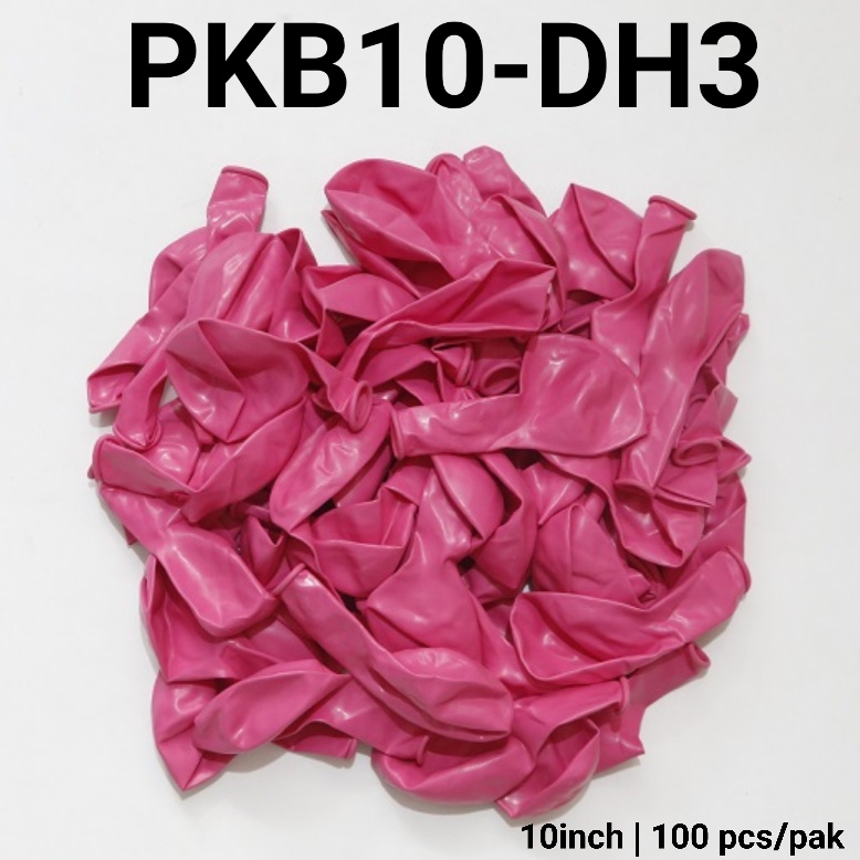 Jual PKB10-DH3 Balon latex 10 inch 1 pak isi 100 dark pink tua gelap ...