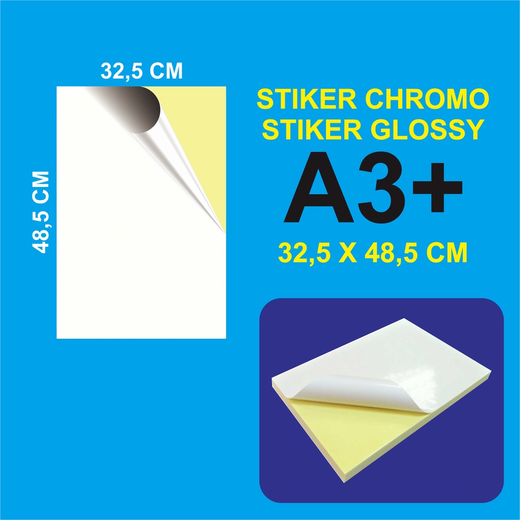Jual kertas stiker chromo A3+ 32,5x48,5 cm @lembar | Shopee Indonesia