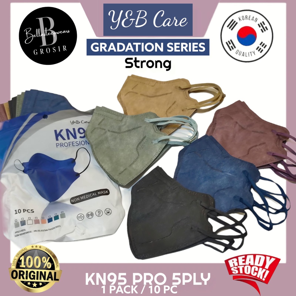 Jual BELLA = YnB KN95 PRO GRADATION MIX /10 - MASKER 5PLY PRO Y&B KOREA GRADASI ORIGINAL KOREAN ...