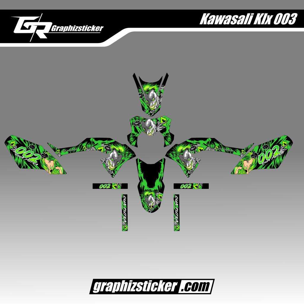 Jual DECAL STICKER MOTOR KAWASAKI KLX BF STRIPING JOKER HIJAU | Shopee ...