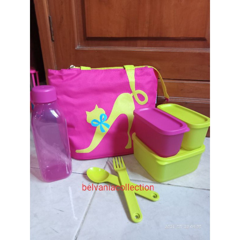 Jual tempat makan Cosmo lady pink set tupperware | Shopee Indonesia