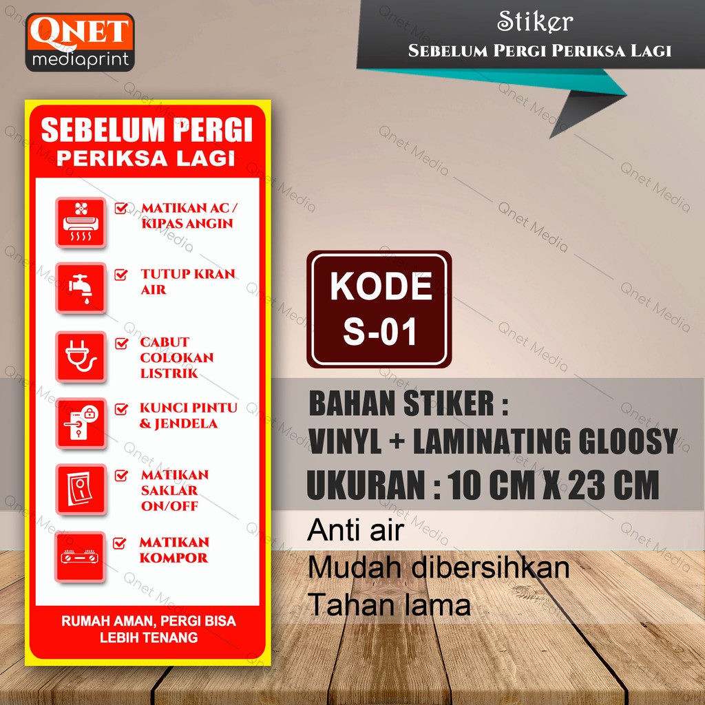 Jual STIKER SEBELUM PERGI PERIKSA LAGI + LAMINATING GLOSSY | Shopee ...