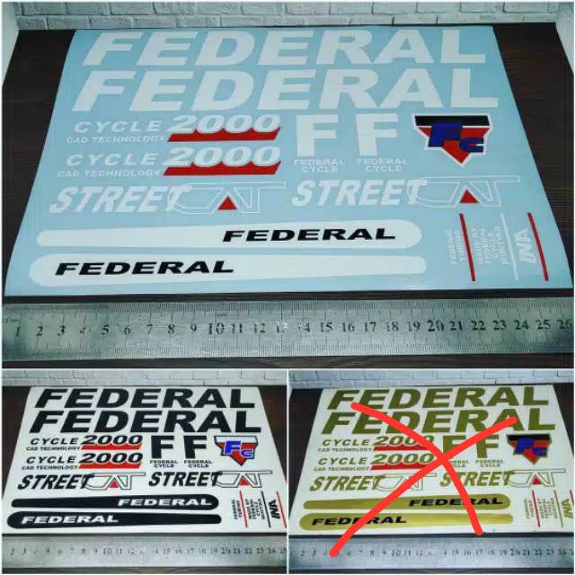 Jual Cutting stiker sepeda Federal Cycle 2000 sticker goes bahan oracal ...