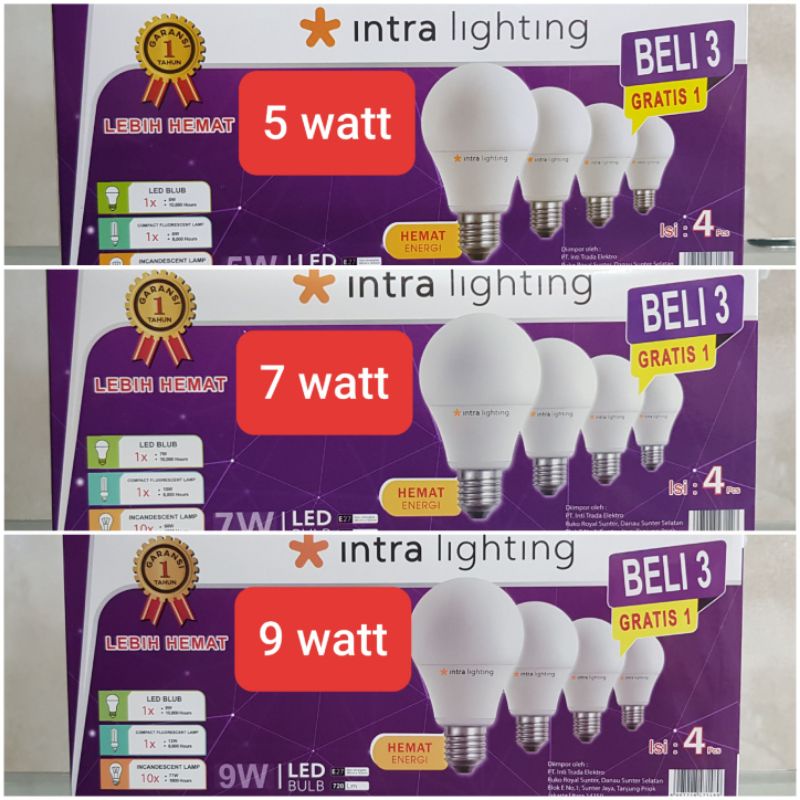 Jual INTRA Led Paket 5w, 7w, 9w | Shopee Indonesia