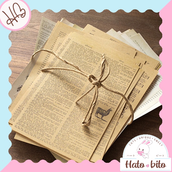 Jual 1 set isi 50 lembar old book deco paper DIY jurnal scrapbook ...