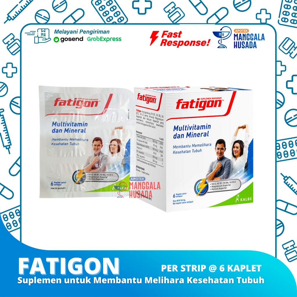 Jual FATIGON MULTIVITAMIN DAN MINERAL PER STRIP @ 6 KAPLET | Shopee ...