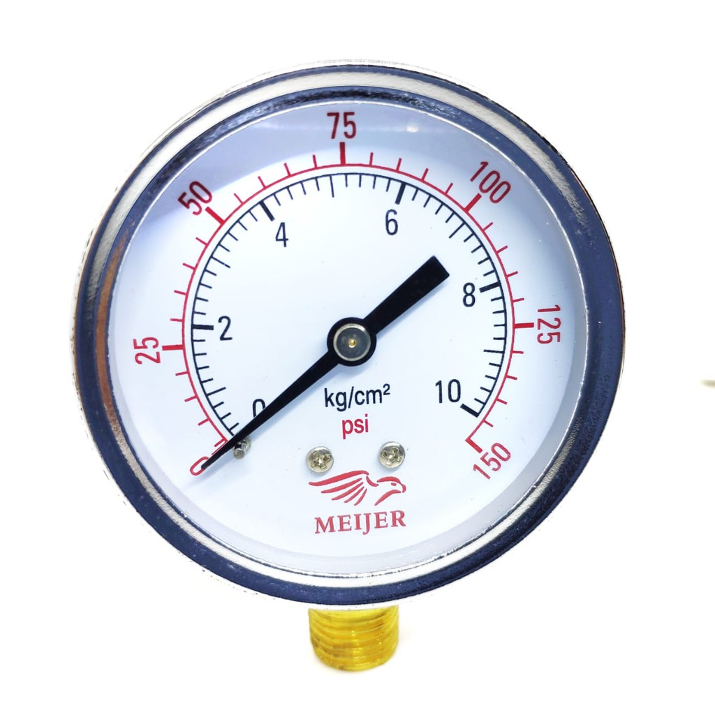 Jual MANOMETER COMPRESSOR 2,5 INCI 10BAR 150PSI METERAN KOMPRESOR 10 ...