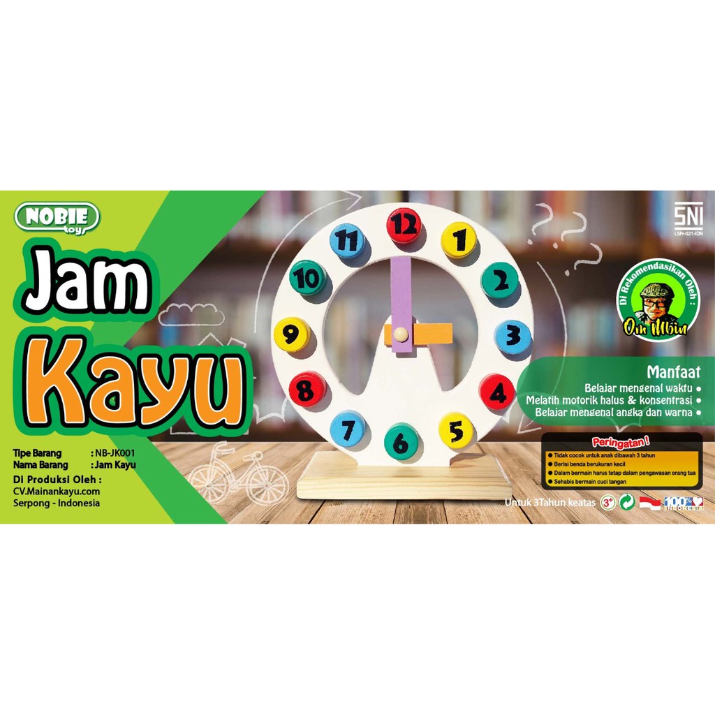 Jual Nobie Jam Kayu (mainan kayu edukasi) | Shopee Indonesia