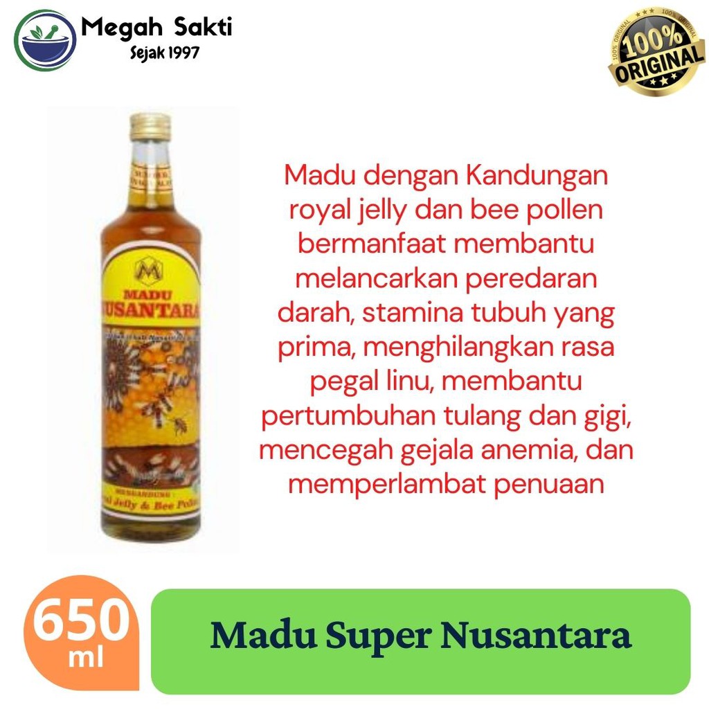 Jual Megah Sakti - Madu Super Nusantara Asli 650 mL | Shopee Indonesia