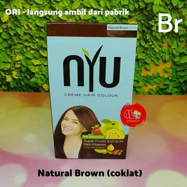 Jual Pewarna Cat Rambut NYU Creme Hair Colour Natural Brown Coklat ...