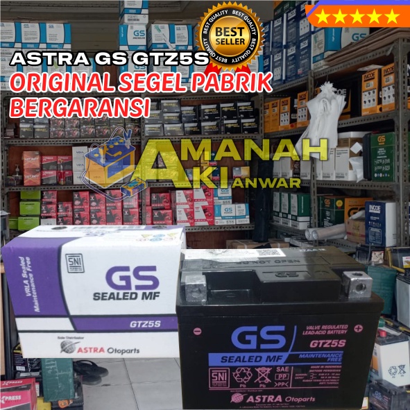 Jual AKI Kering ASTRA GS GTZ5S - Untuk Motor Yamaha: Aerox 155cc, Nmax ...