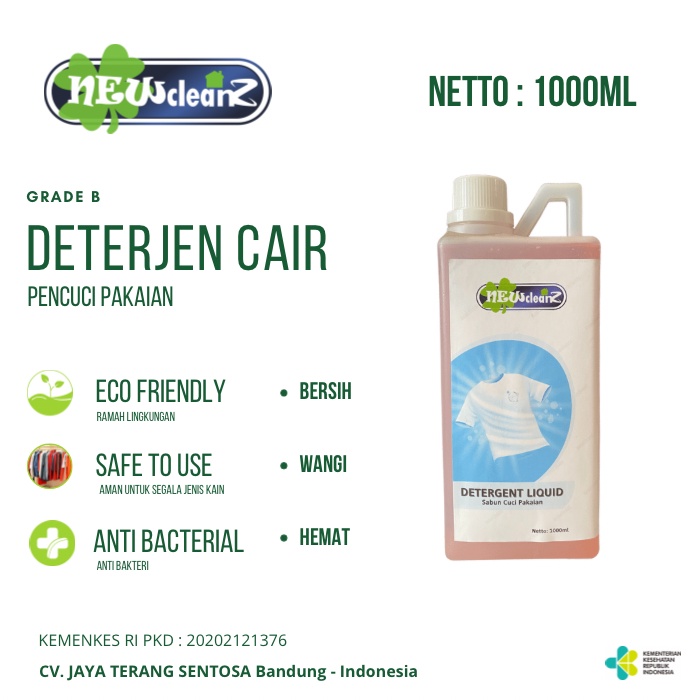 Jual Deterjen cair NEWCLEANZ sabun pencuci pakaian GRADE B 1000ml ...
