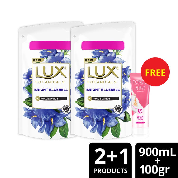 Jual Buy 2 Lux Bluebell 900ml FREE Ponds BBF 100g | Shopee Indonesia