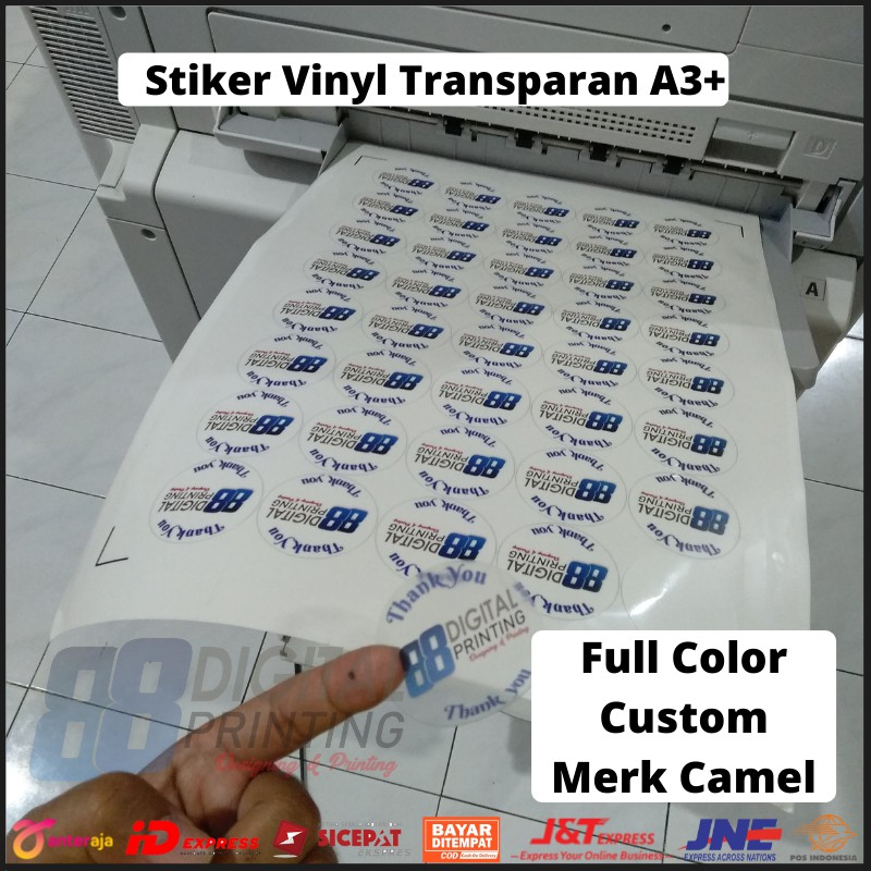 Jual [ ️Print+Cut] Cetak Stiker Vinyl Transparan A3+ Waterproof / Print ...