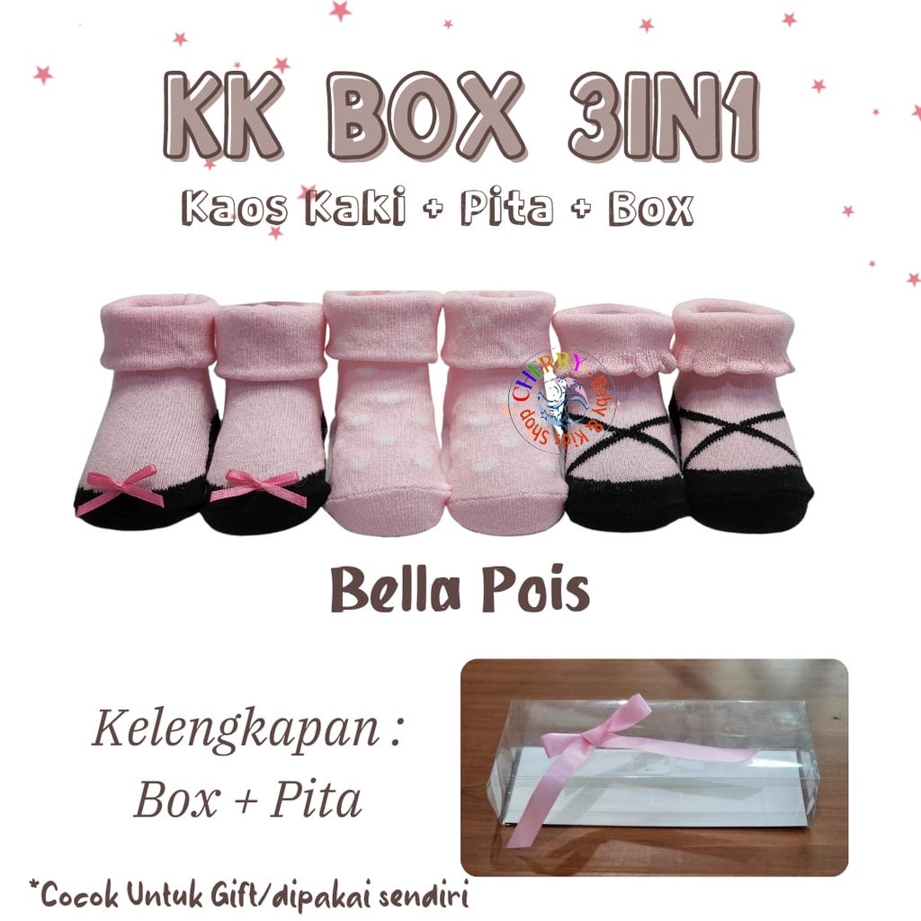 Jual SNI 3 Pasang Kaos Kaki BOX 3IN1 0-12 Bulan Gift Bayi / kado Bayi CBKS JH | Shopee Indonesia