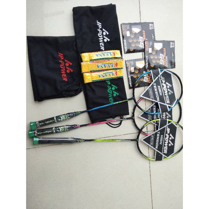 Jual raket bulutangkis jp power windspeed 60 bonus grep senar dan ...