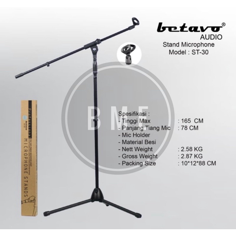 Jual TERBAIK Stand Tiang Mic Full BESI Panjang BETAVO ST 30 ST30 ...