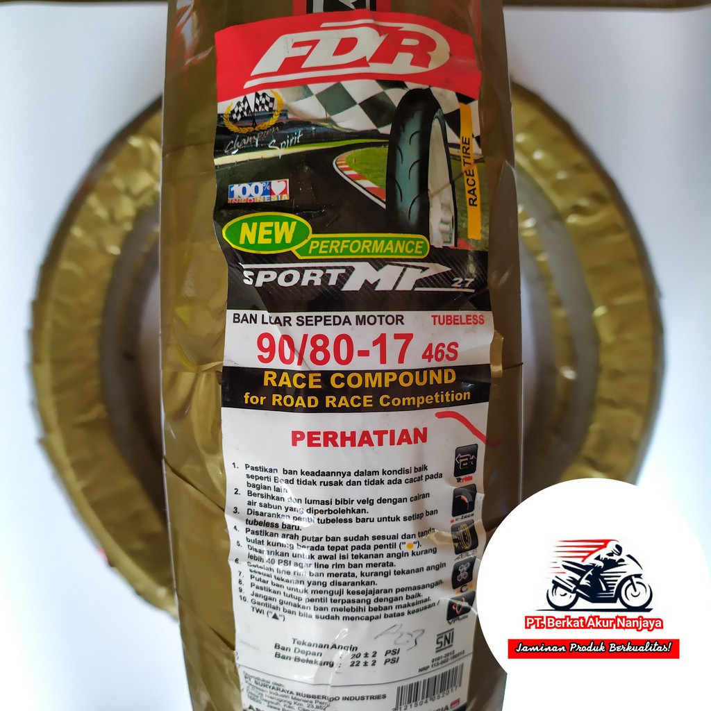 Jual FDR Sport MP 27 90/80-17 soft compound tubeless BONUS Pentil ...