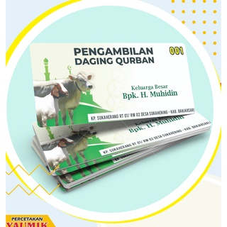 Jual Kupon Kurban Pengambilan Daging Qurban Custom Full Color (BONUS ...