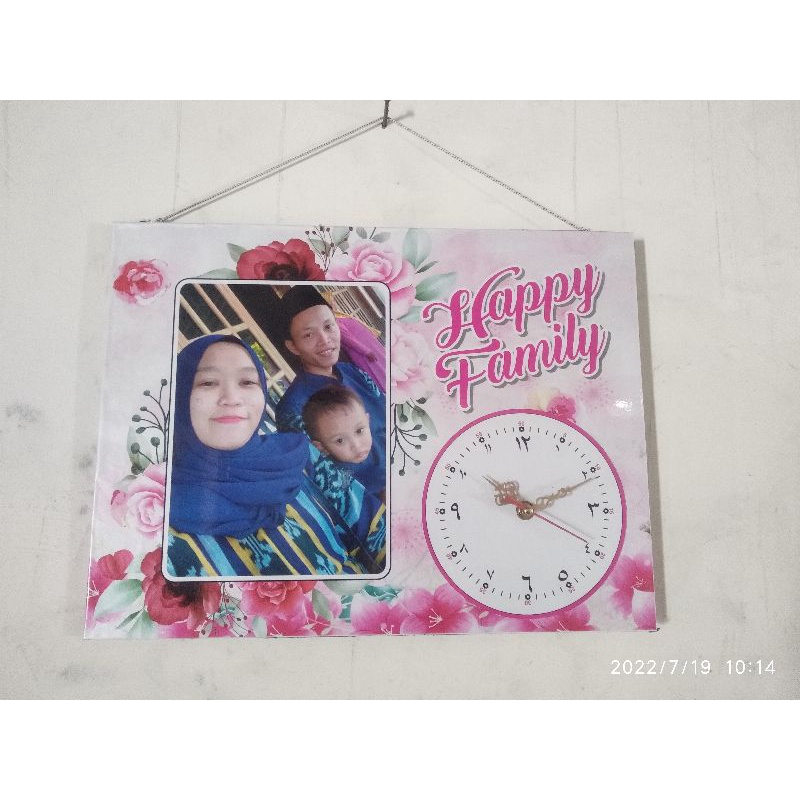Jual Jam Dinding Custom Kayu Besar Free Desain Foto Nama Kado Anak ...