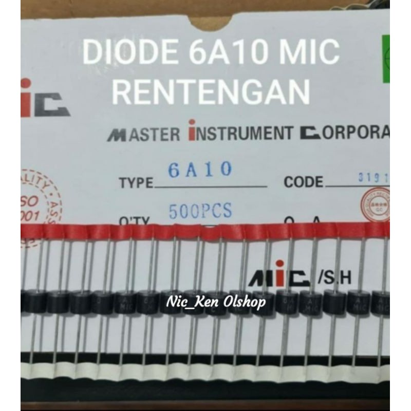 Jual Dioda Diode Single 6A10 - 6 Ampere - 1000 Volt MIC Original (Min. 5 Pcs) | Shopee Indonesia
