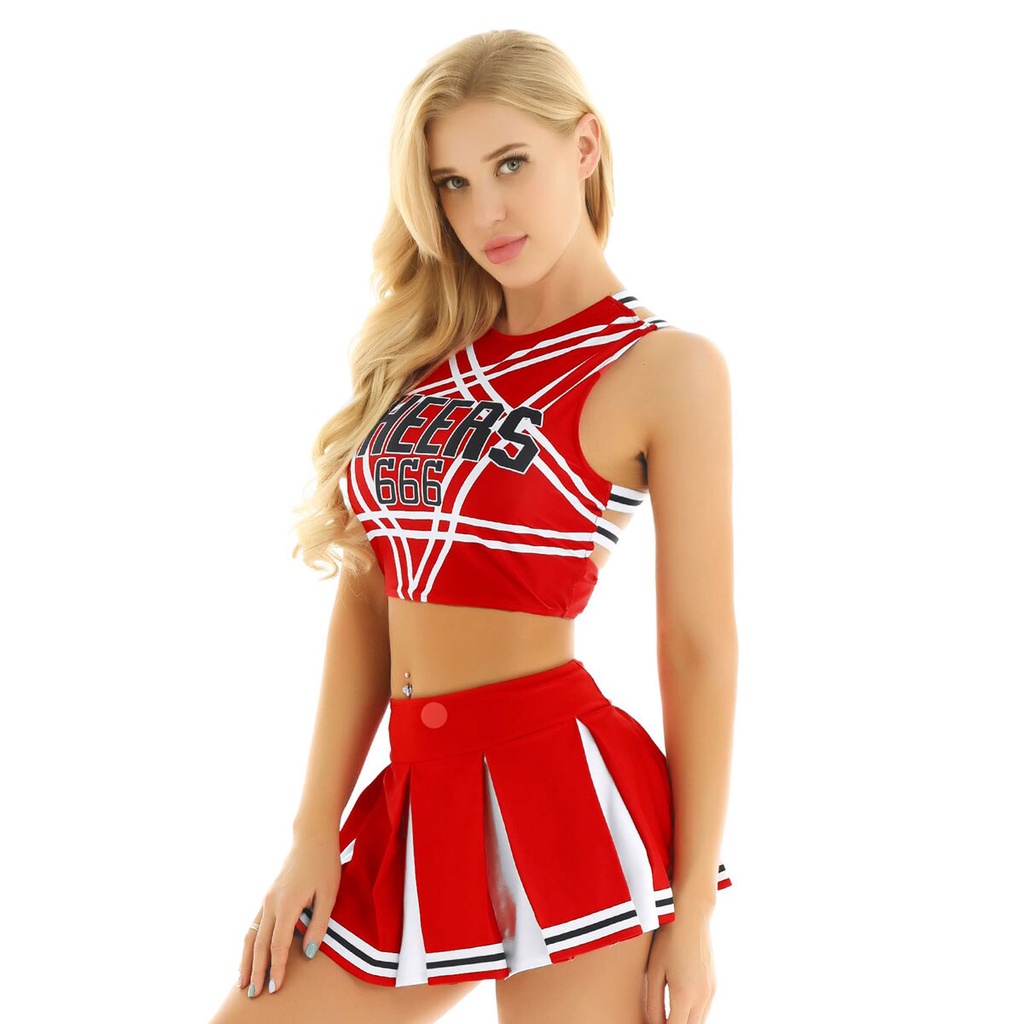 Jual Preorder 2pcsset Sexy Cheerleader Costume School Girl Sexy Lingerie Japanese Schoolgirl