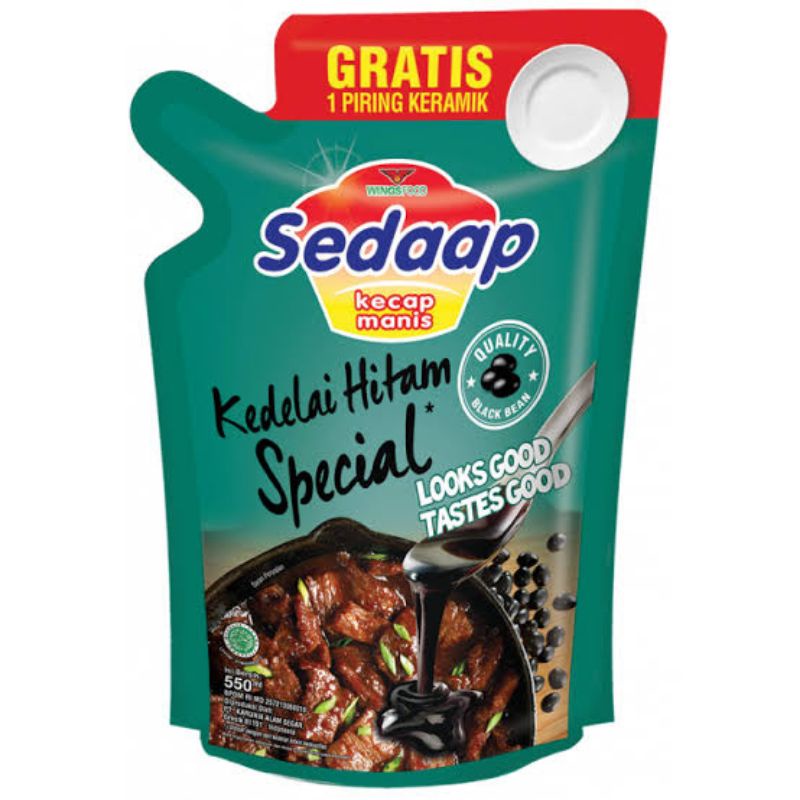 Jual Kecap Sedap Hitam 550ml Free Piring Cantik | Shopee Indonesia