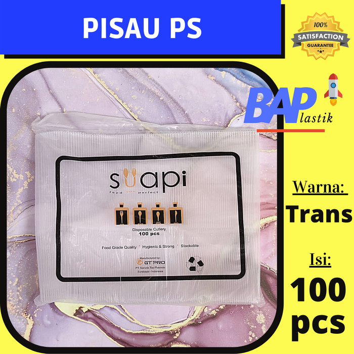 Jual Pisau PS Plastik Suapi Transparan / Pisau Roti / Pisau Plastik ...