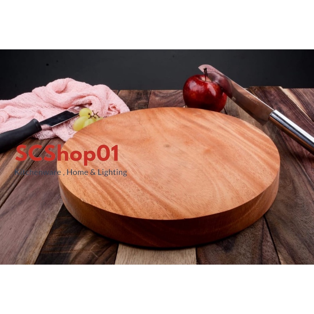 Jual Talenan Kayu Bulat Tebal / Wooden Cutting Board | Shopee Indonesia