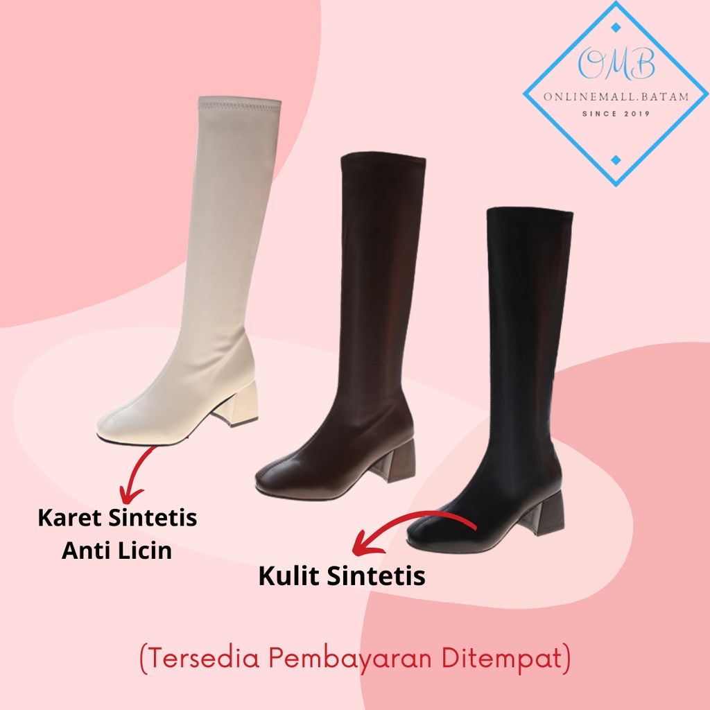 Jual Sepatu Boots Panjang Flat wanita Fashion 236 onlinemall | Shopee ...