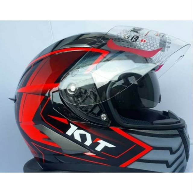 Jual Helm KYT Falcon ARMOUR - Black Red Fluo | Shopee Indonesia