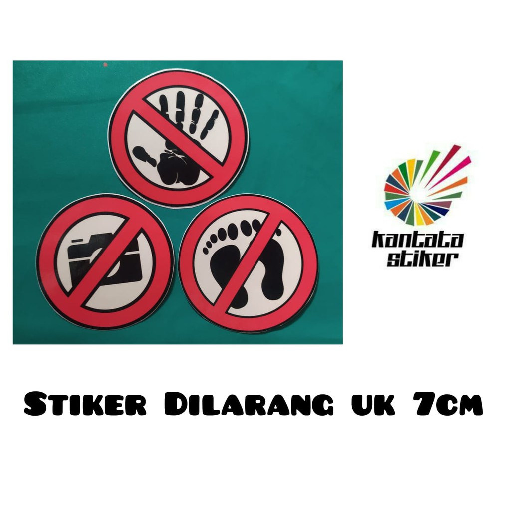 Jual stiker dilarang isi 3pcs ukuran 7cm | Shopee Indonesia