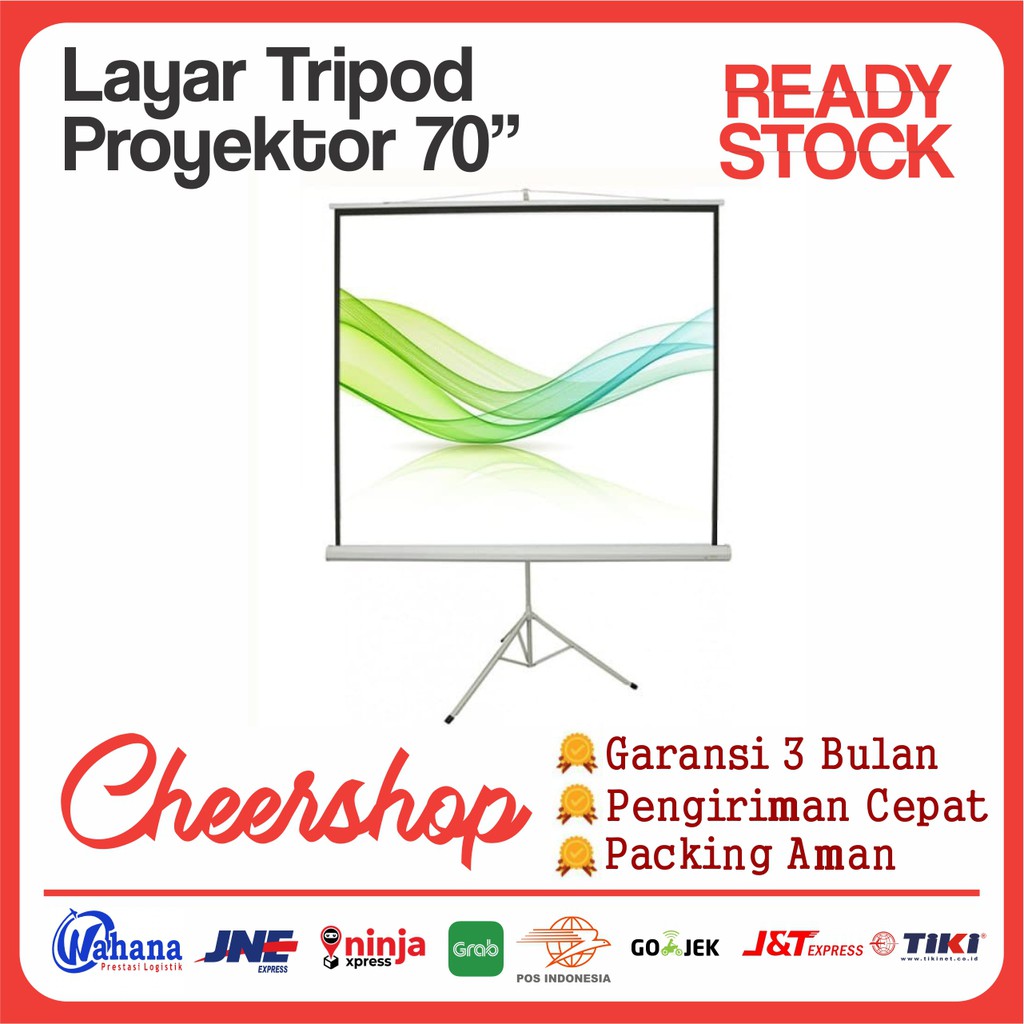 Jual Screen Layar Tripod Proyektor Projector 70 inch 70" Presentasi ...