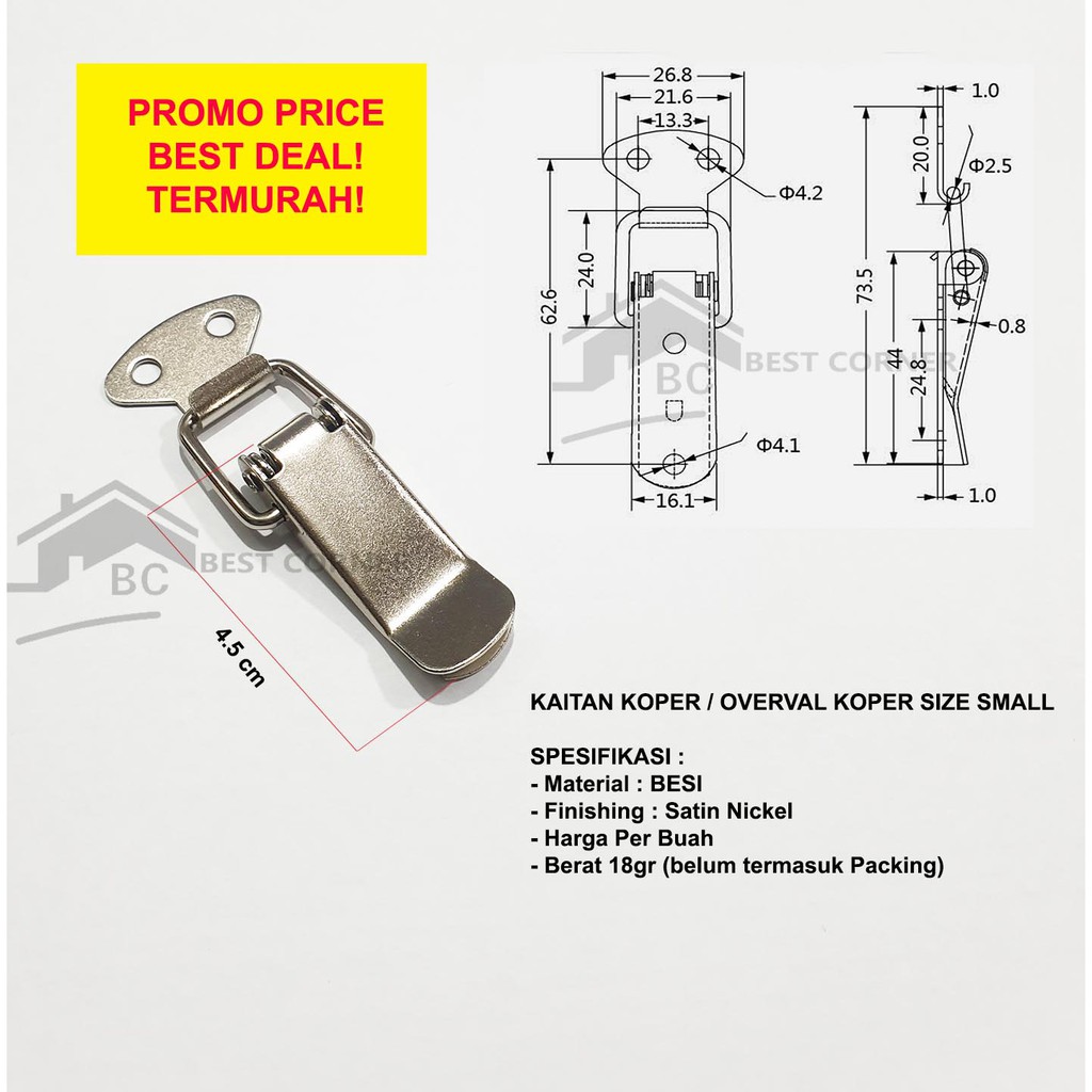Jual Kaitan Peti Small / Overval / Kunci Koper | Shopee Indonesia