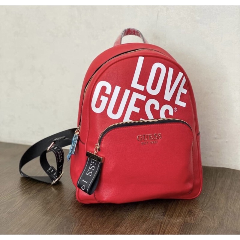 Jual Guess ransel art 2021 logo red best seller (Ready) | Shopee Indonesia