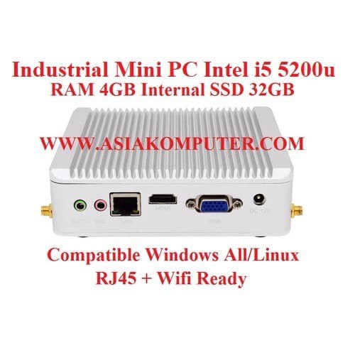 Jual Industrial Mini PC x86 Intel i5 Ram 4GB SSD 32GB Wifi HDMI VGA ...