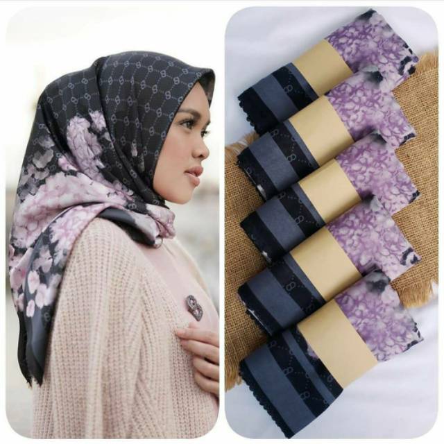 Jual HIJAB SEGI EMPAT MOTIF BUNGA HITAM KERUDUNG JILBAB BLACK TERBARU | Shopee Indonesia